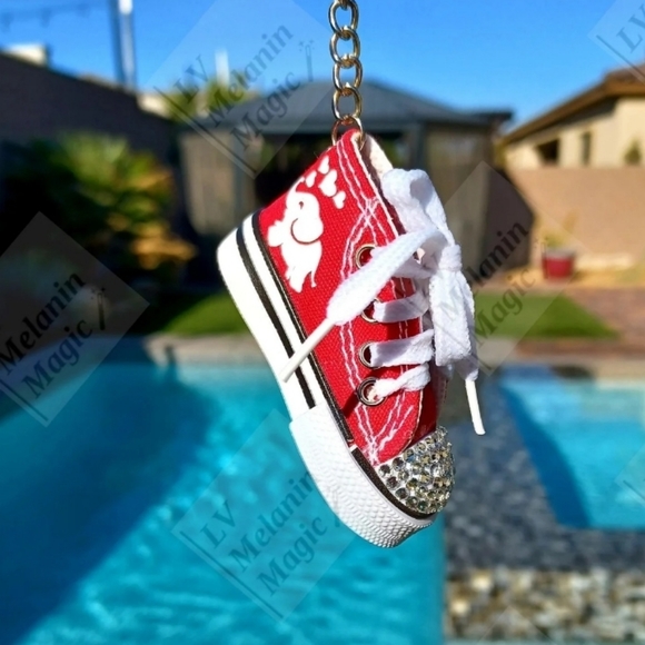 Accessories | Embellished Crimson Converse Style Sneaker Keychains ...